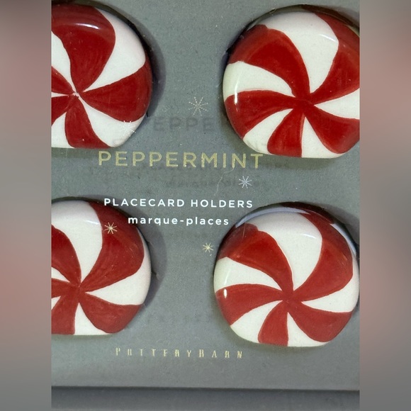 Pottery Barn | Dining | Pottery Barn Figural Peppermint Place Card ...
